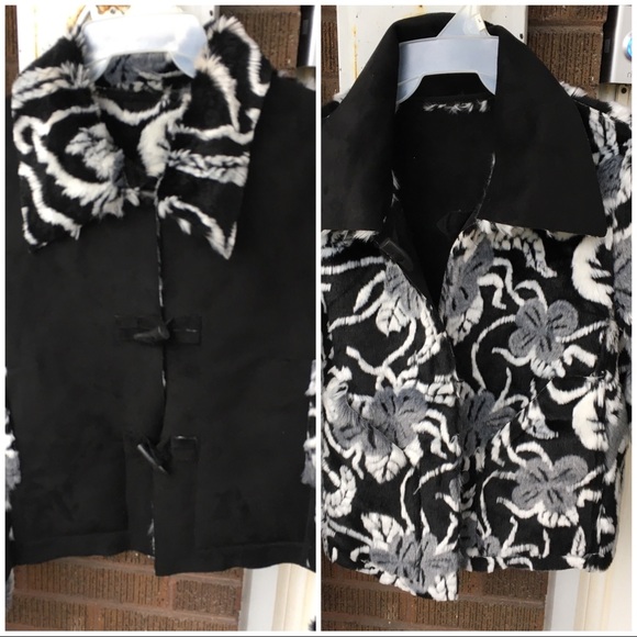 Jackets & Coats | Linda Lundstrom Black Faux Fur Reversible Coat | Poshmark